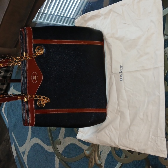 Bally | Bags | Bally Like New Genuine Leather Shoulder Bag With Dust ...